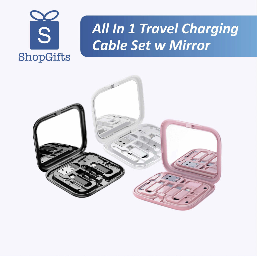 All In 1 Travel Charging Cable Set w Mirror | ShopGifts | Corporate ...