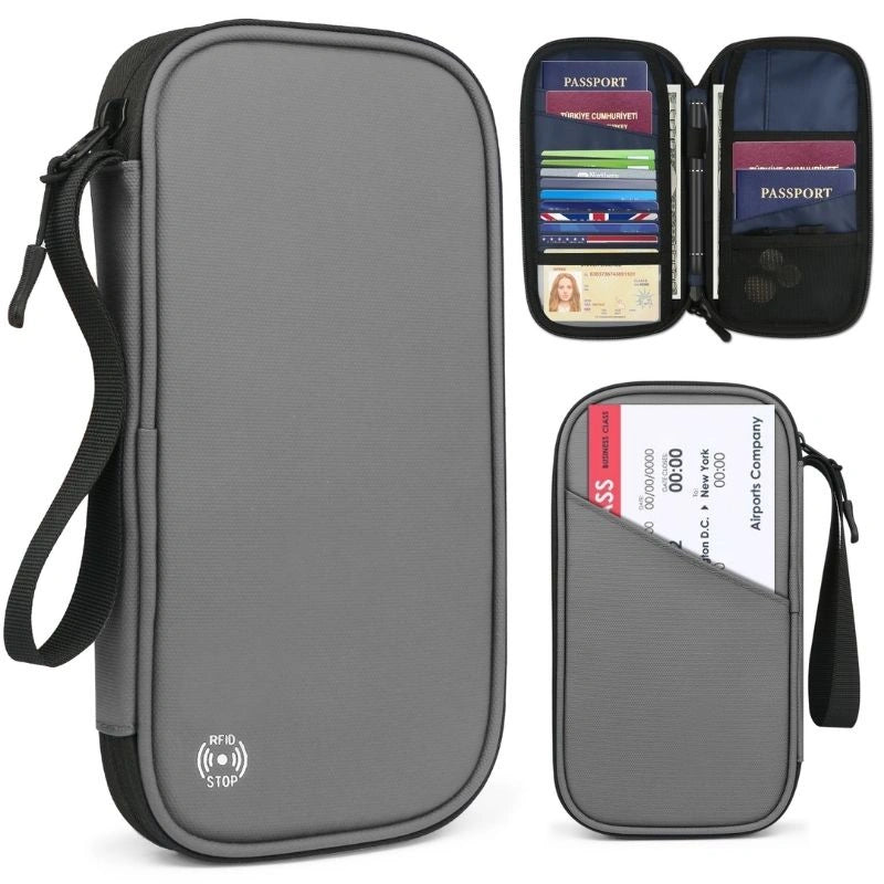 RFID Blocking Multi-Pocket Travel Passport Bag | ShopGifts | Corporate ...