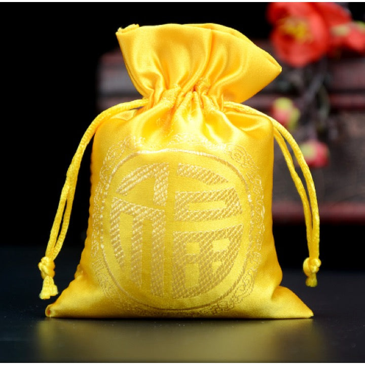 'FU' Silk Drawstring Pouch | ShopGifts | Corporate Gift Singapore